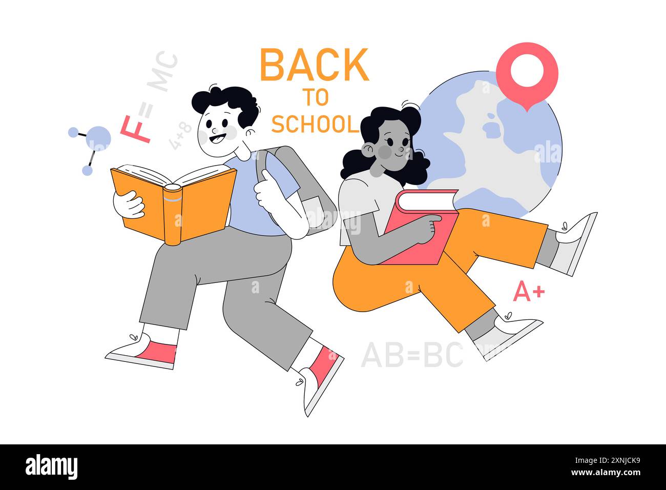 Back to School concept. Students studying and showcasing love for ...