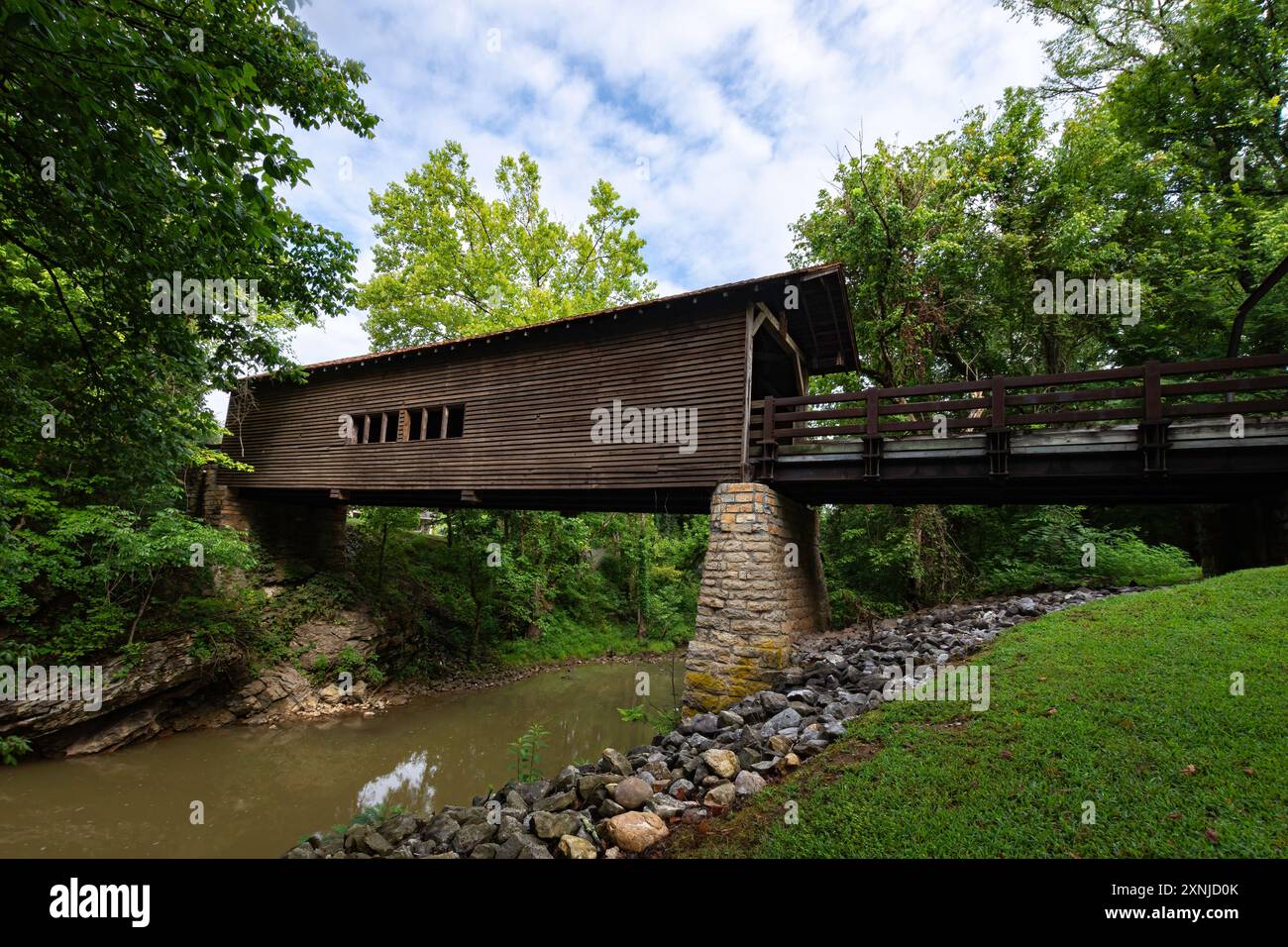 Sevierville, Tennessee, USA- July 23, 2024: Harrisburg Covered Bridge ...