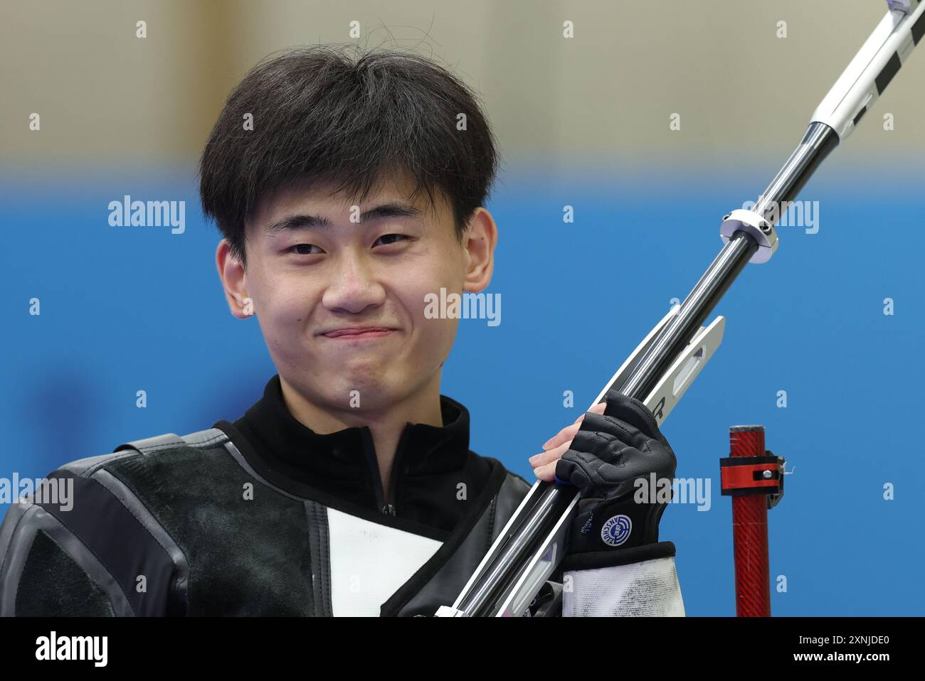 Chateauroux, France. 1st Aug, 2024. Liu Yukun of China reacts during ...
