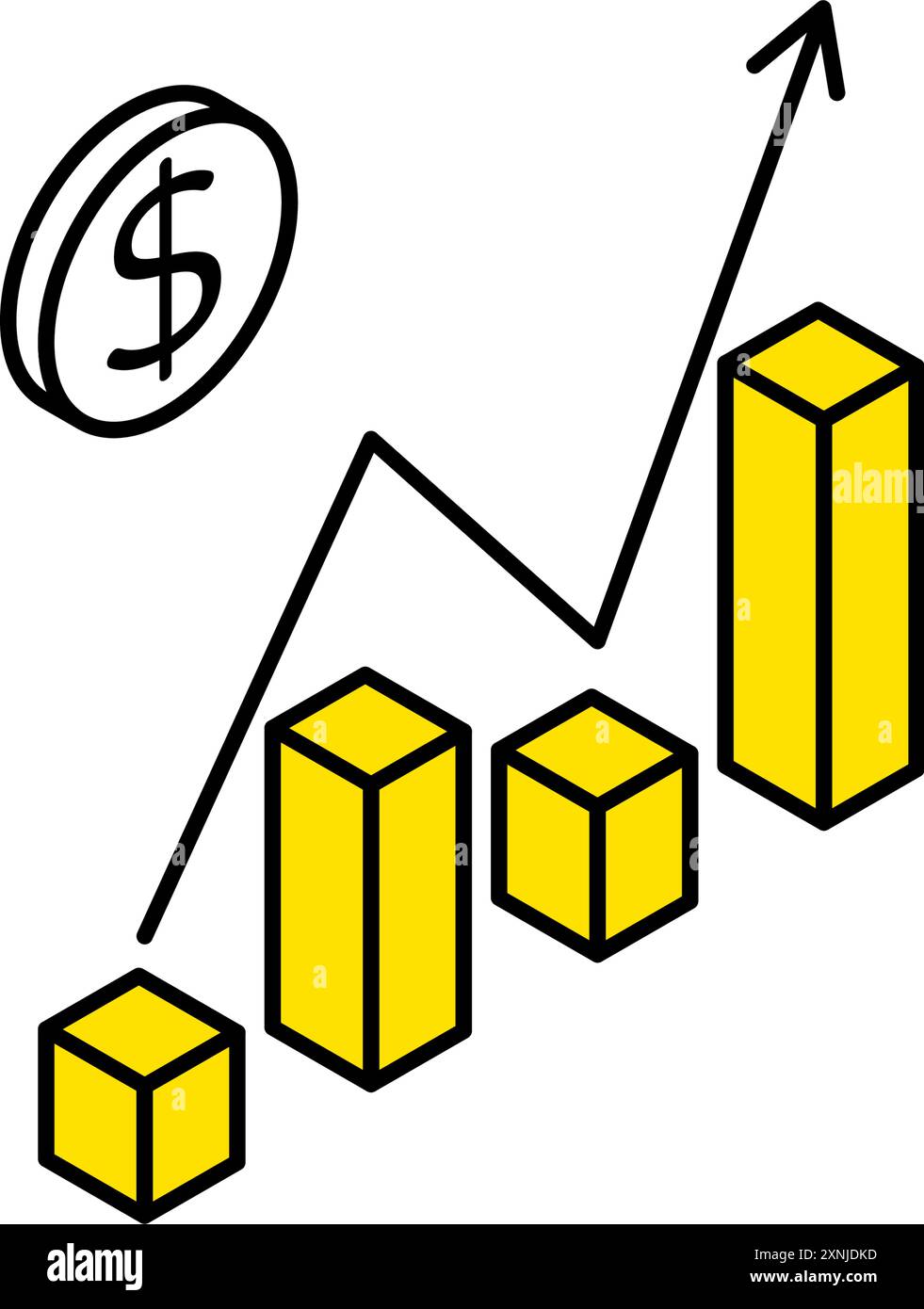 Growth graphs, business icons for targets, goal attainment, and goal ...