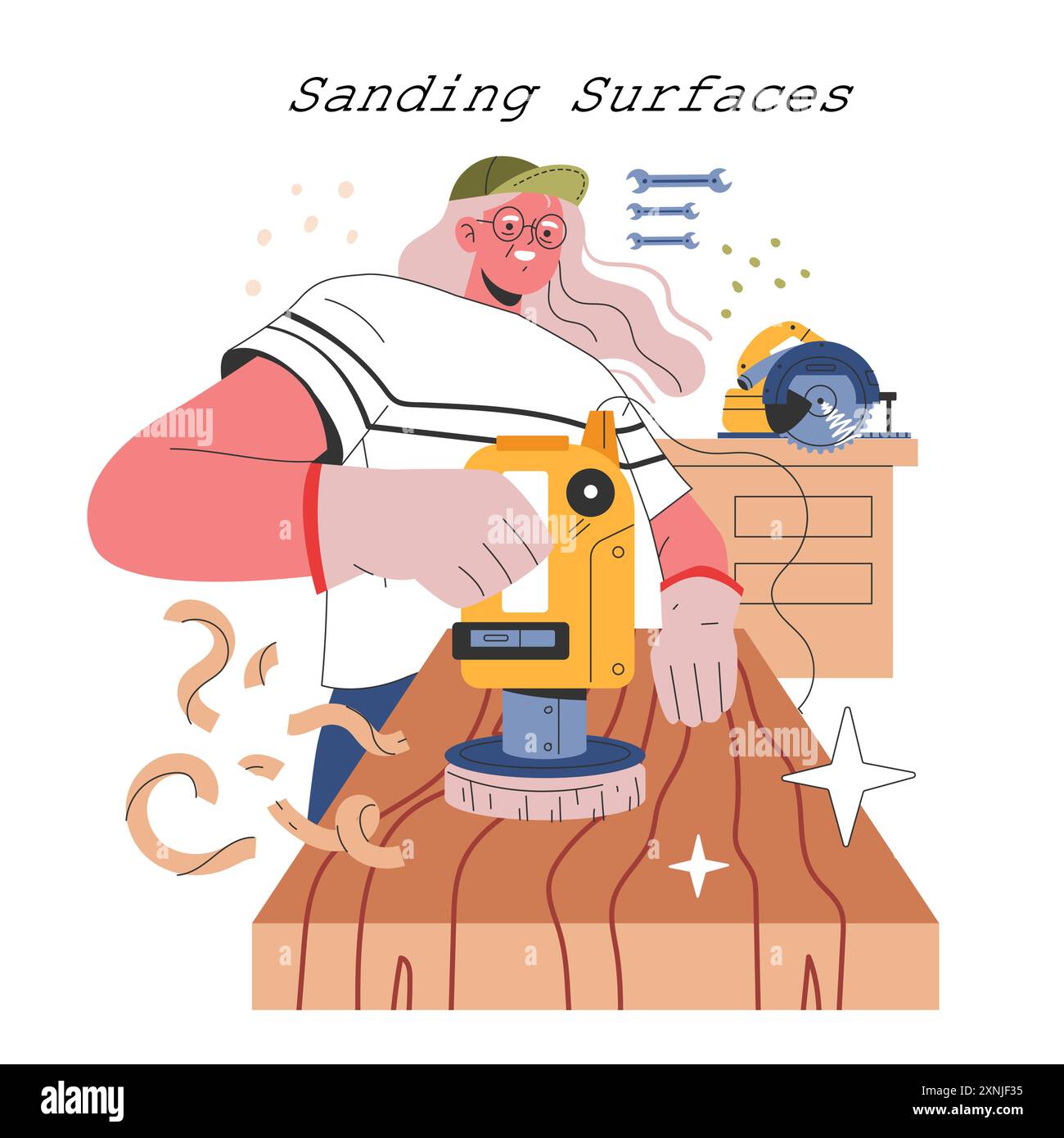 Timber sander Stock Vector Images - Alamy