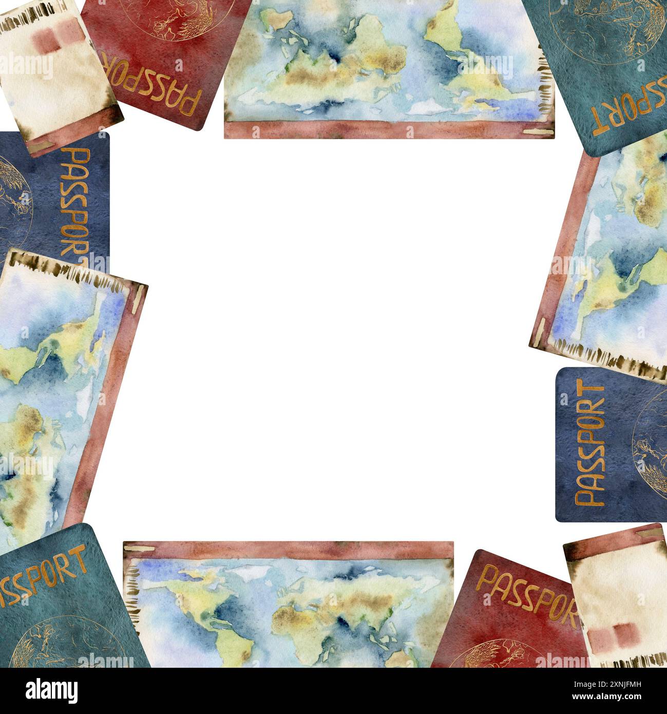 Passport id document, multinational world ticket permit pass card ...