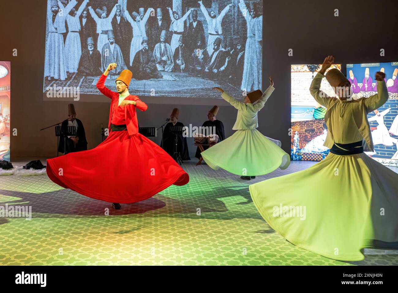 Turkish Sufi Whirling Dervishes, Sultanahmet, Istanbul, Turkey Stock ...
