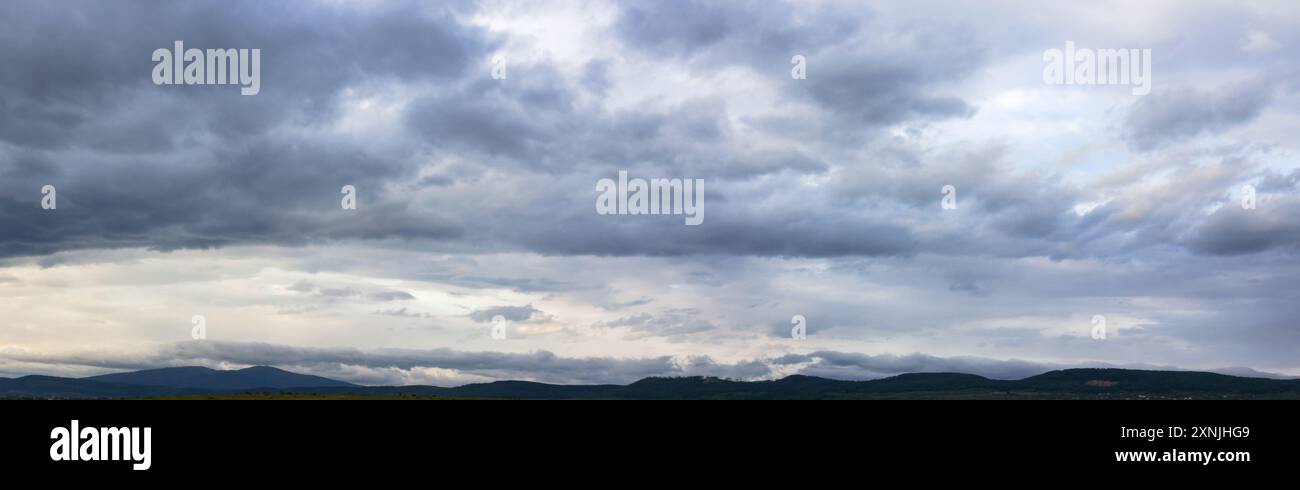 panorama of overcast sky with clouds. cloudy weather forecast Stock ...
