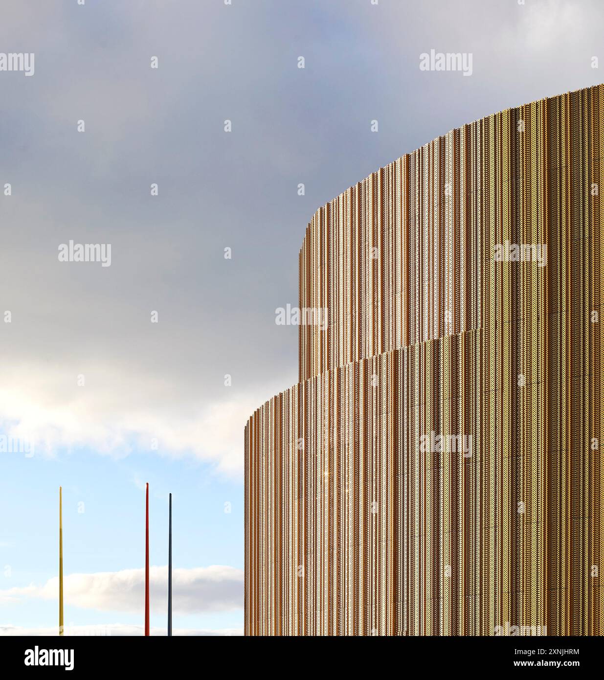 Detail of exterior facade cladding. Swansea Arena and Copr Bay Bridge ...