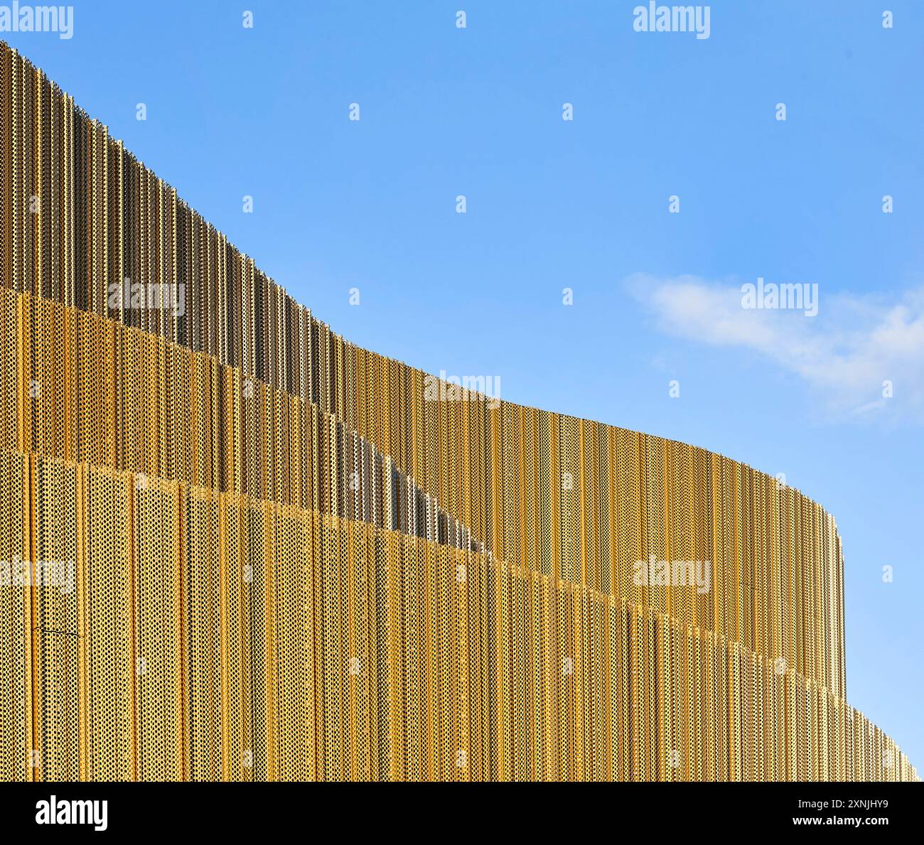 Detail of exterior facade cladding. Swansea Arena and Copr Bay Bridge ...