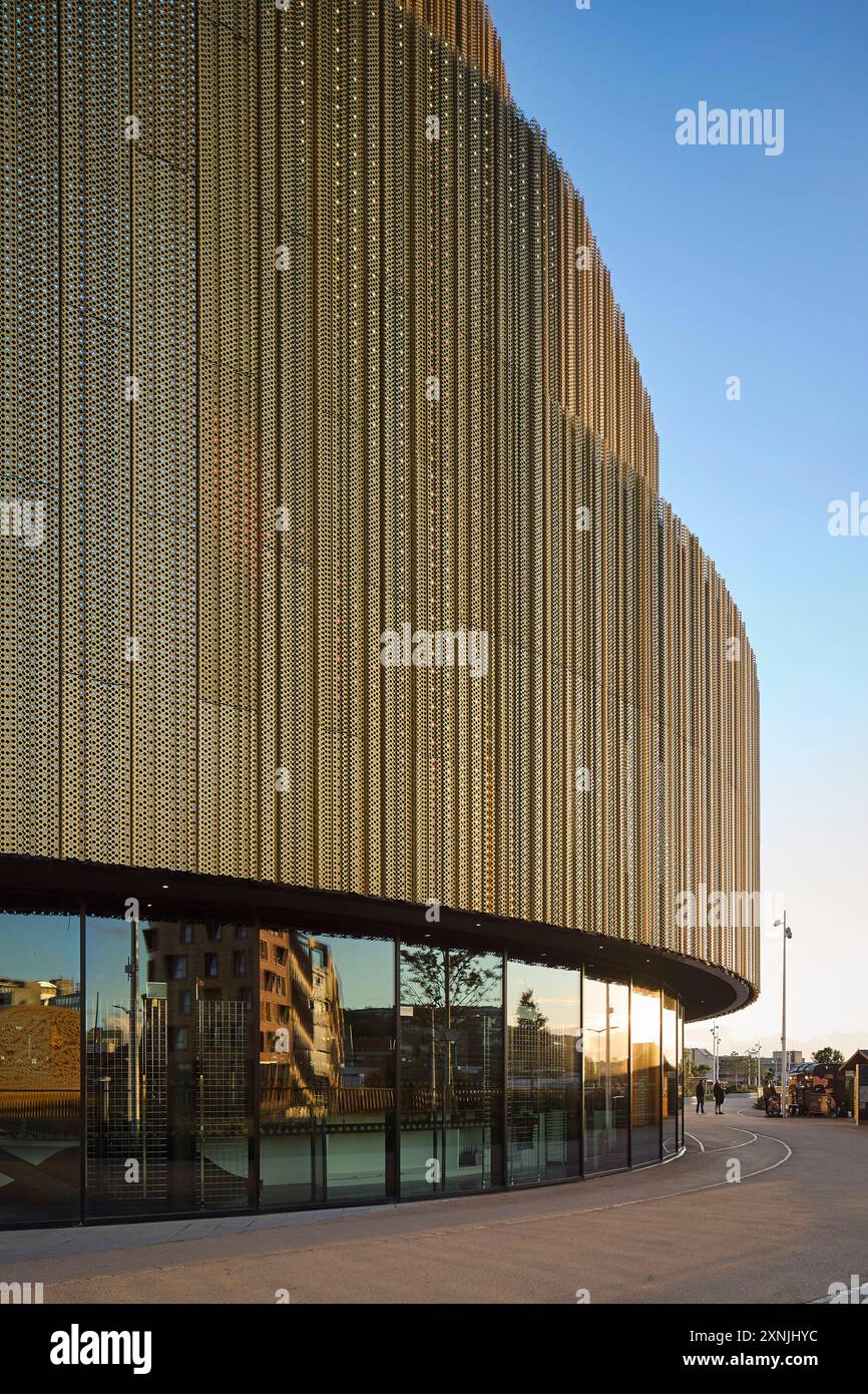 Detail of exterior facade cladding and ground floor glazing. Swansea ...