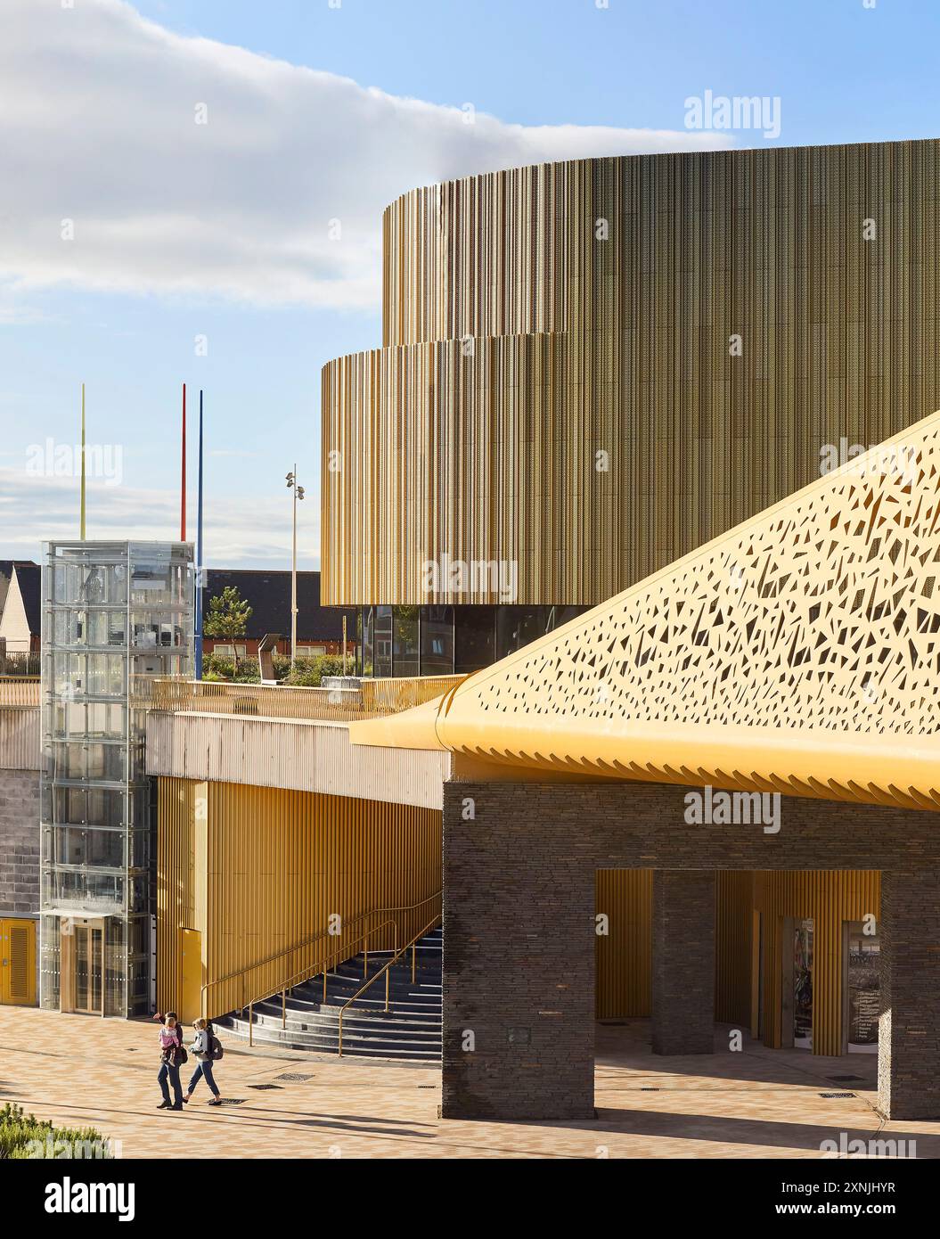 Textures of exterior cladding. Swansea Arena and Copr Bay Bridge ...