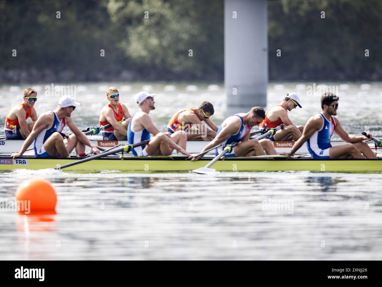 PARIS - The men's four in action during the finals of the Olympic ...