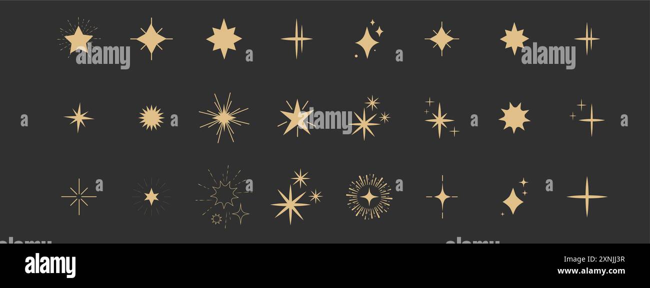 Gold sparkle comic star Stock Vector Images - Alamy