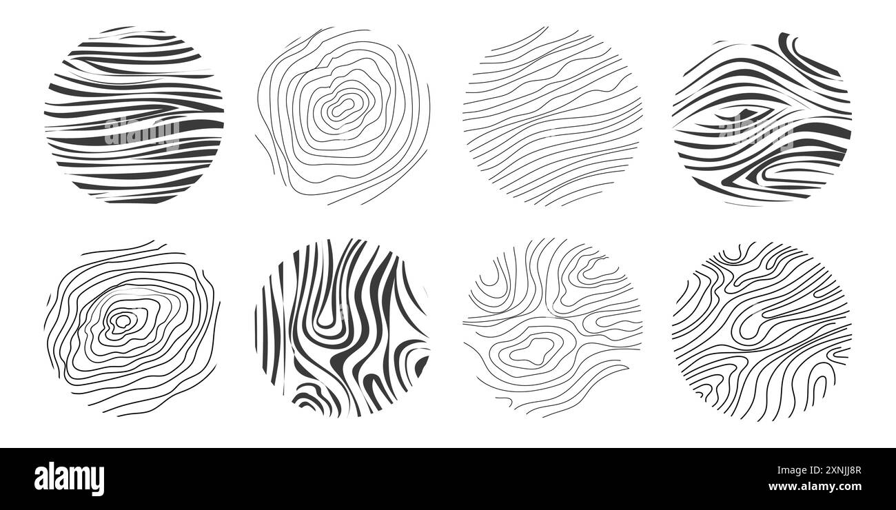 Wood texture material doodle hand drawn line. Tree trunk geometric ...