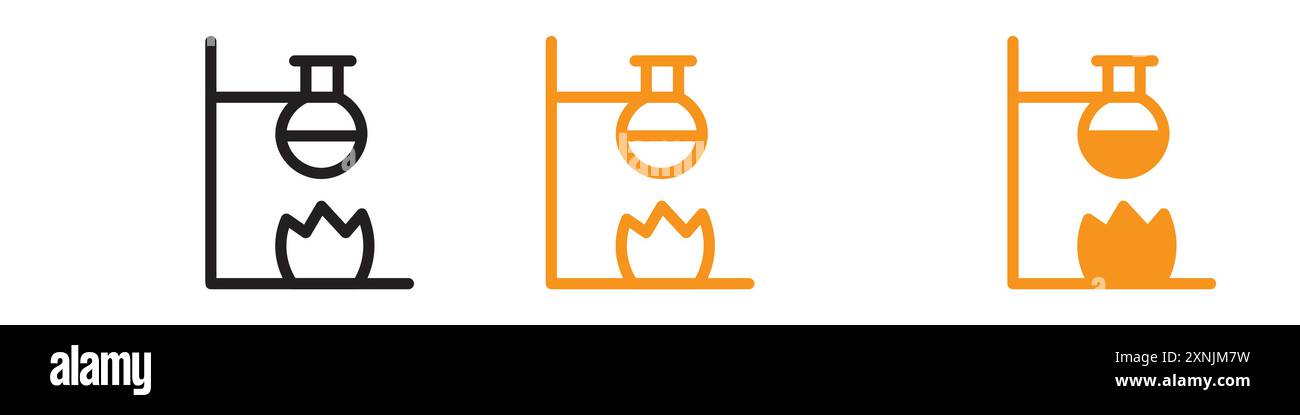 burner boiling chemical icon web design logo set collection in vector ...