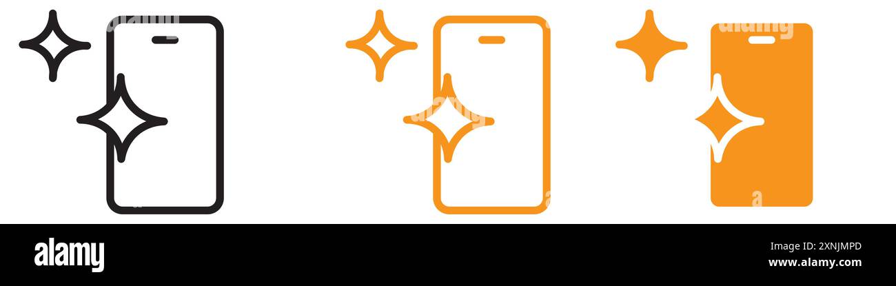 clean phone glass icon web design logo set collection in vector Stock ...