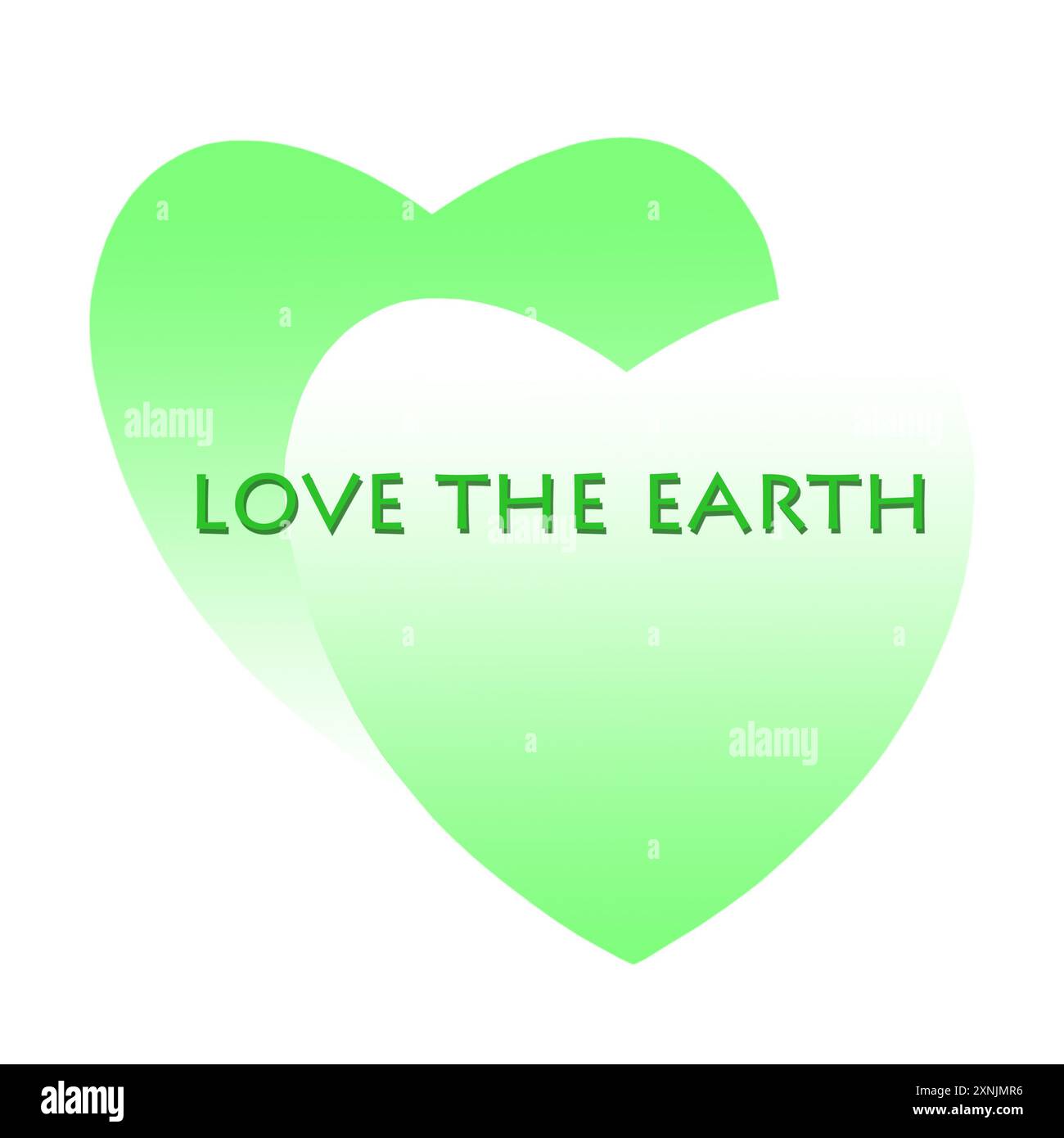Love the earth green heart symbol on white. Abstract design concept for ...