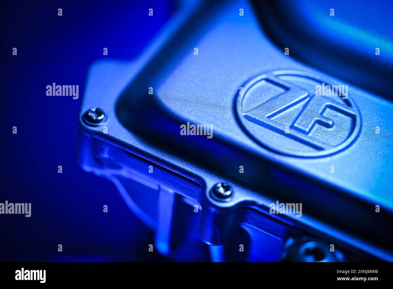 Friedrichshafen, Germany. 01st Aug, 2024. An electric motor with the ZF ...