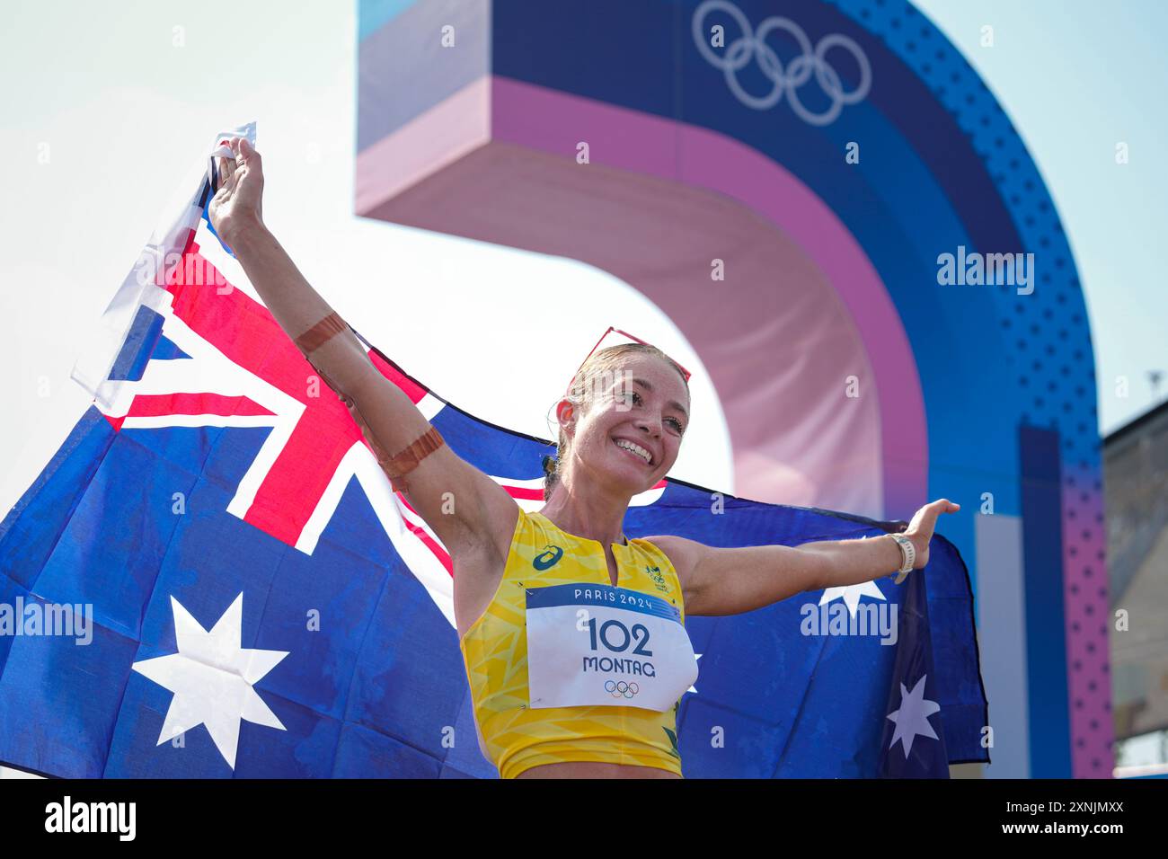 Australia's Jemima Montag celebrates after winning the bronze medal at ...
