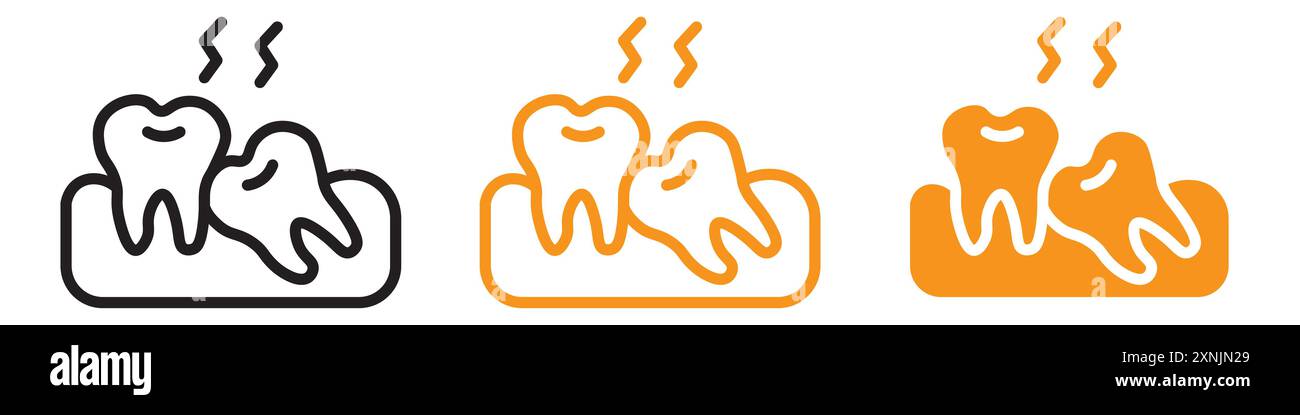 Crooked teeth icon web design logo set collection in vector Stock ...