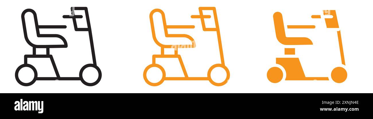 Electric wheelchair scooter icon web design logo set collection in ...