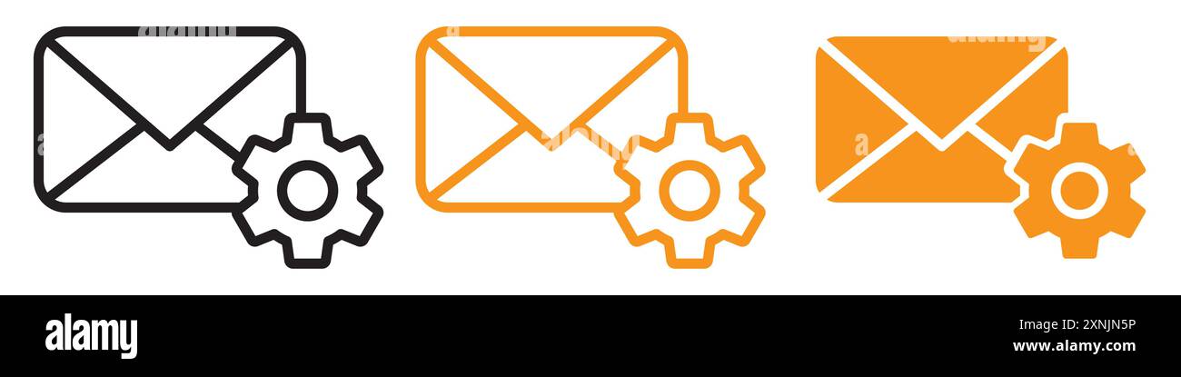 Email settings icon web design logo set collection in vector Stock ...