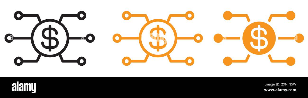 Digital Currency icon web design logo set collection in vector Stock ...