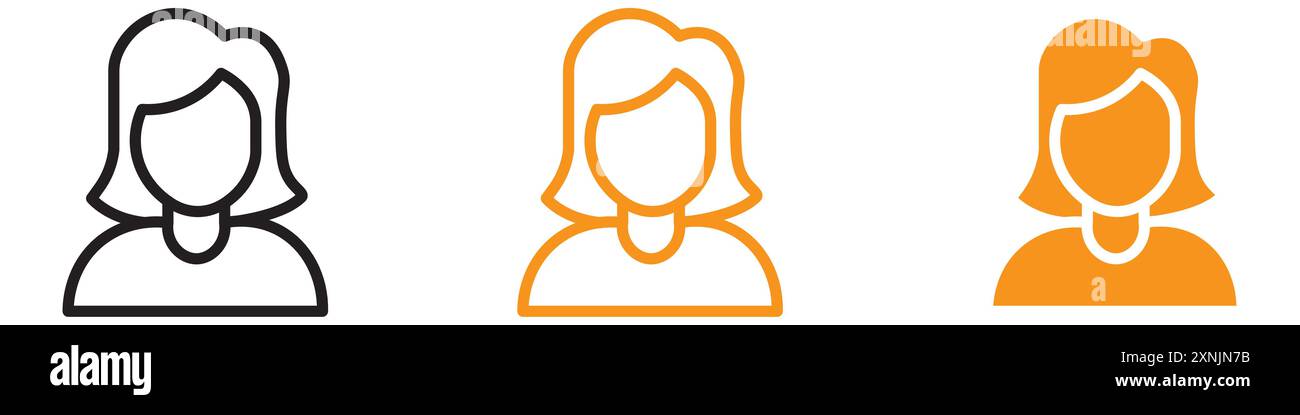 Female Avatar icon web design logo set collection in vector Stock ...