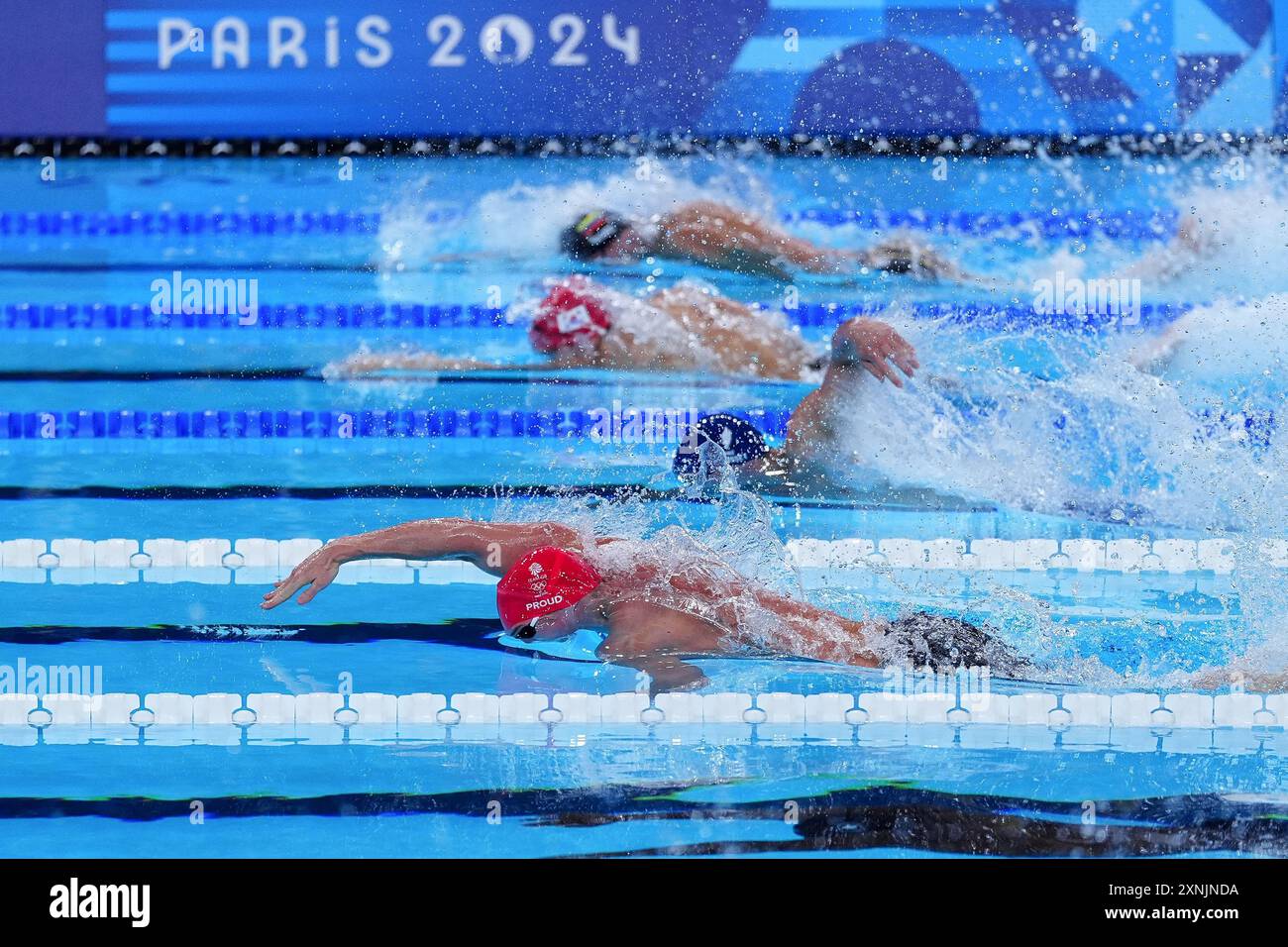 Great Britain's Benjamin Proud on their way to winning in the Men's 50M ...