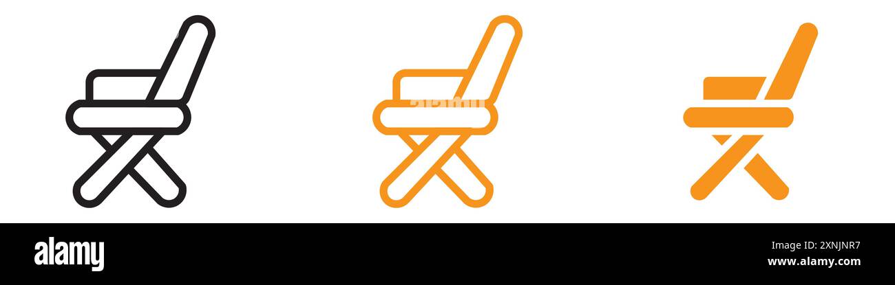 folding chair icon web design logo set collection in vector Stock ...