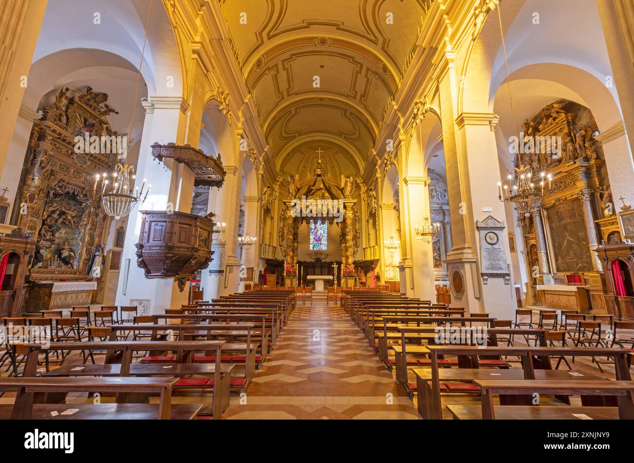 SPELLO, ITALY - MAY 18, 2024: The nave of church Collegiata di San ...