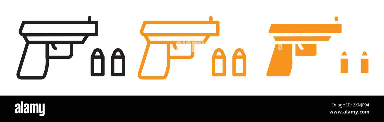 Gun with ammunition icon web design logo set collection in vector Stock ...
