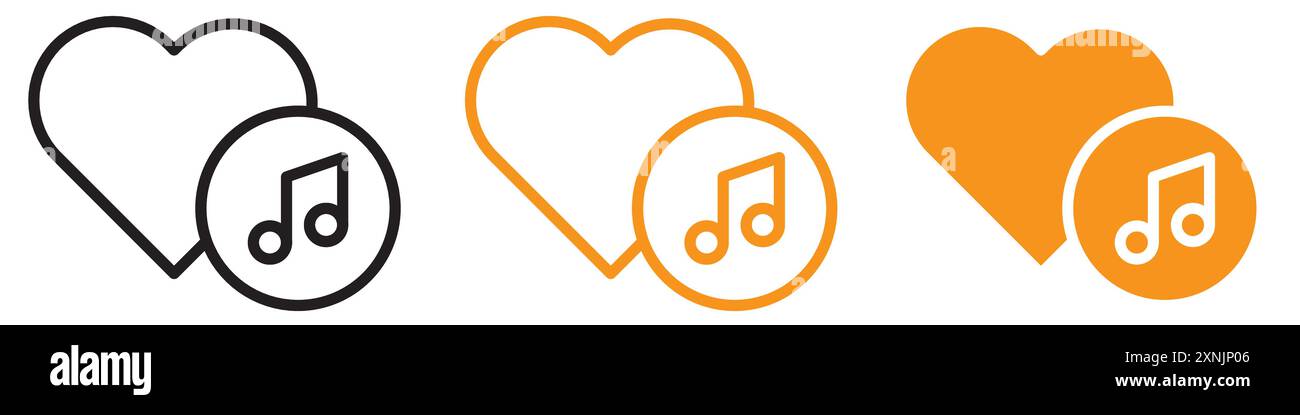 Heard heart note icon web design logo set collection in vector Stock ...