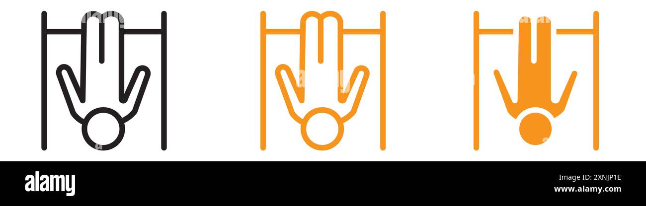 exercise hang bar icon web design logo set collection in vector Stock ...