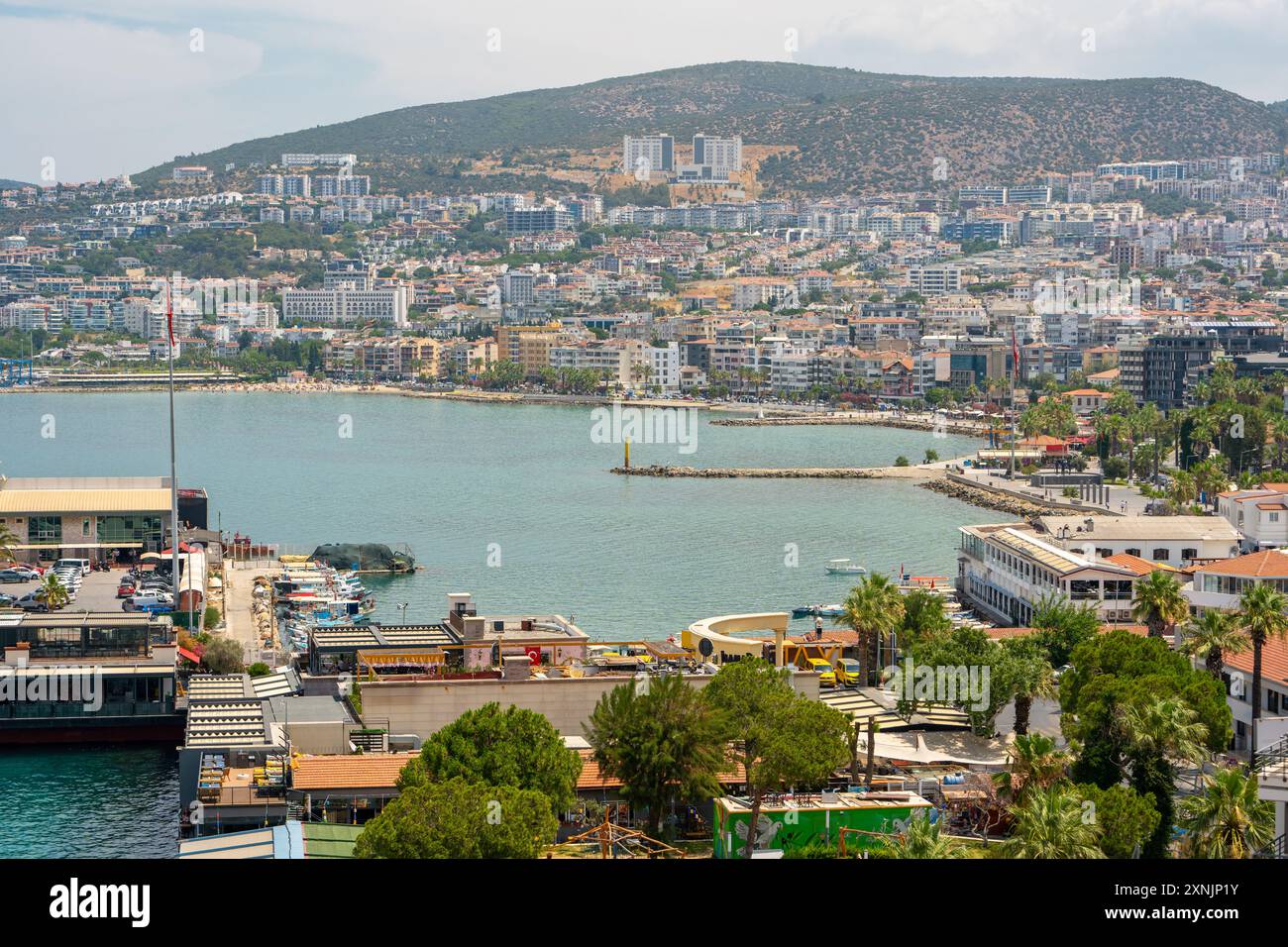 The cruise ship is located on Kusadasi Island in the port of Kusadasi ...