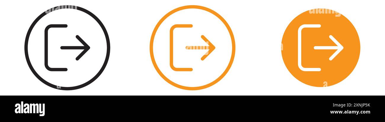 Logout Icon Web Design Logo Set Collection In Vector Stock Vector Image