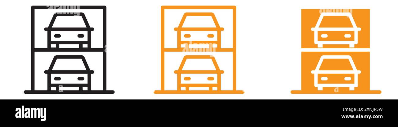 Multi Storey Parking icon web design logo set collection in vector ...