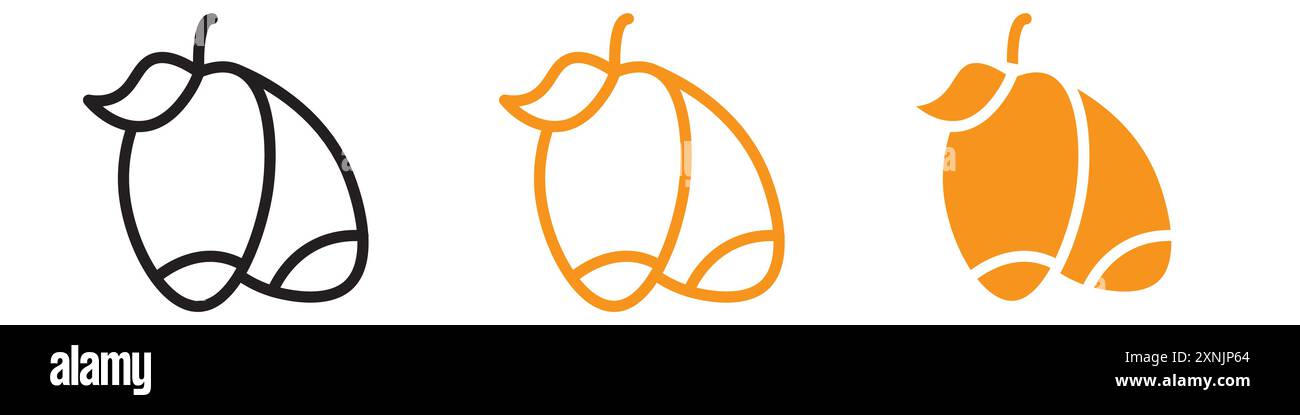 Jujube icon web design logo set collection in vector Stock Vector Image ...