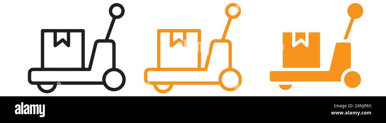 Hand pallet jack icon (2) web design logo set collection in vector ...