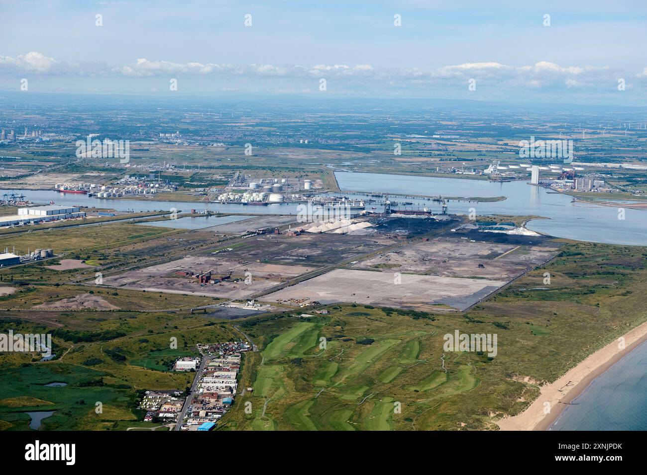 An aerial photo of the former steeworks, River Tees, Teeside ...