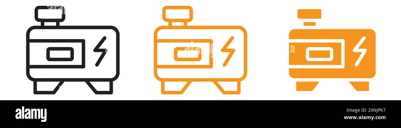Portable power generator icon web design logo set collection in vector ...