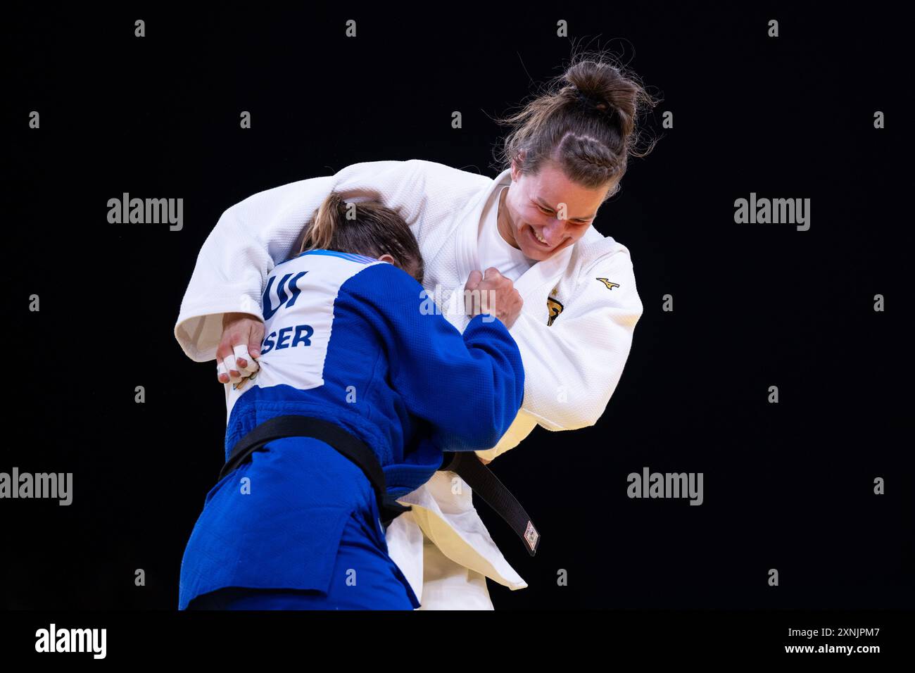 WAGNER Anna - Maria (Deutschland, weiß) vs BRANSER Marie (Guinea, blau), FRA, Olympische Spiele ...
