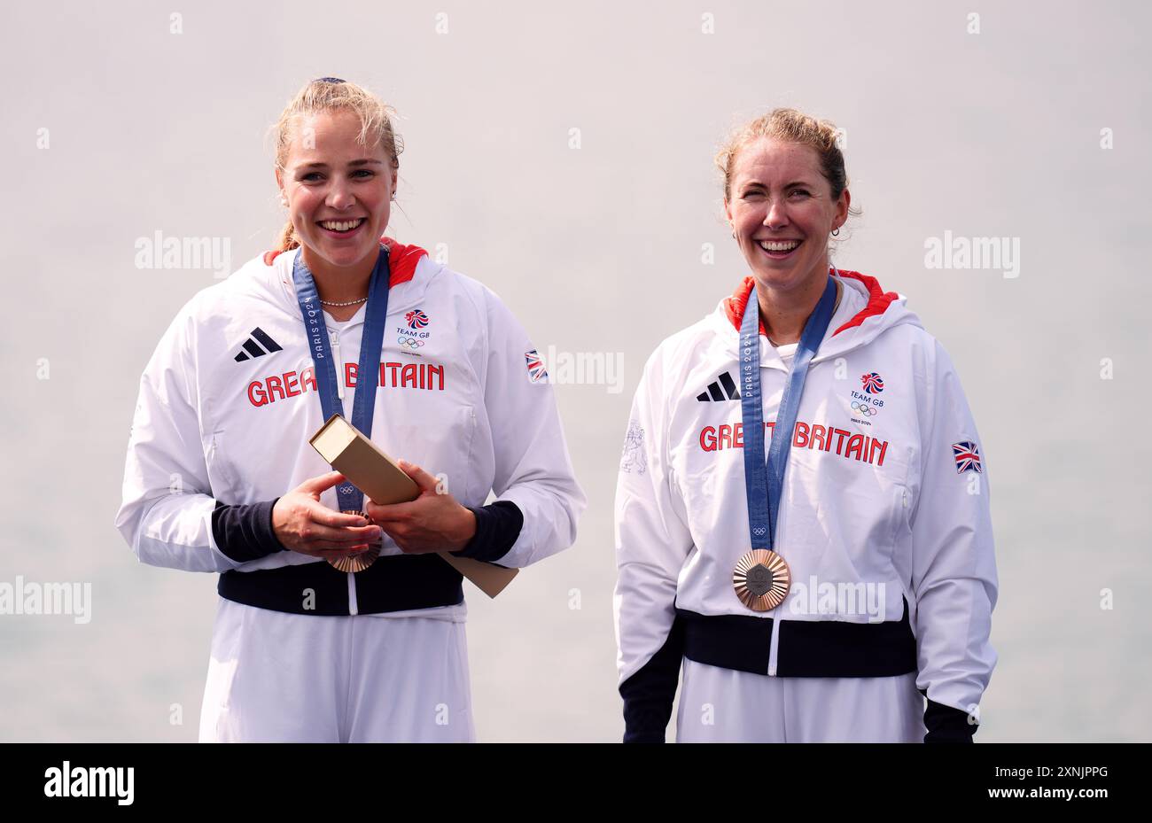 Great Britain's Mathilda Hodgkins-Byrne and Rebecca Wilde receive their ...