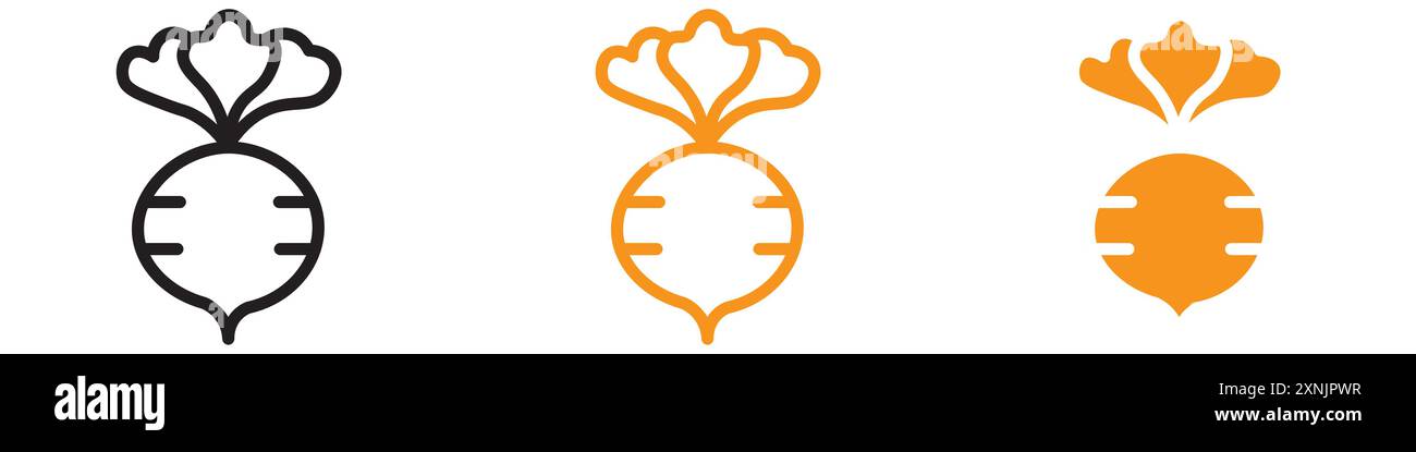 radish icon web design logo set collection in vector Stock Vector Image ...