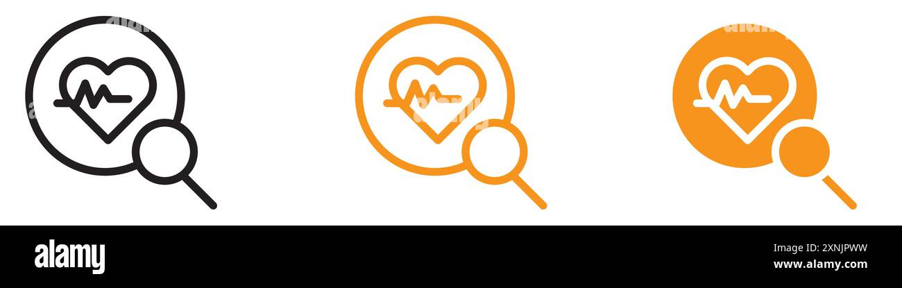 pulse heart check up icon web design logo set collection in vector ...