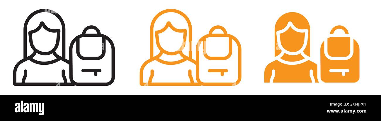 School girl icon web design logo set collection in vector Stock Vector ...