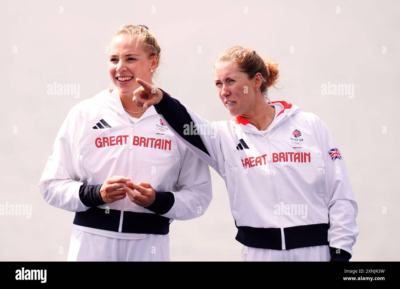 Great Britain's Mathilda Hodgkins-Byrne and Rebecca Wilde receive their ...
