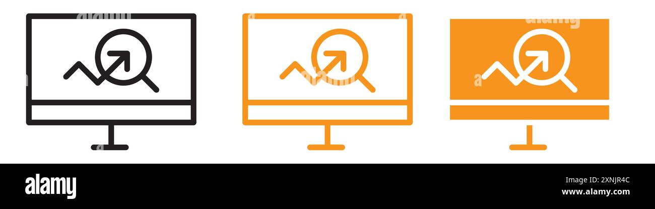 Researching information online icon web design logo set collection in ...