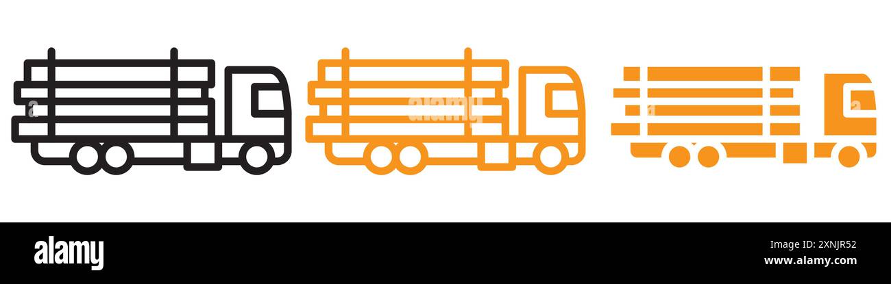 Timber truck icon web design logo set collection in vector Stock Vector ...