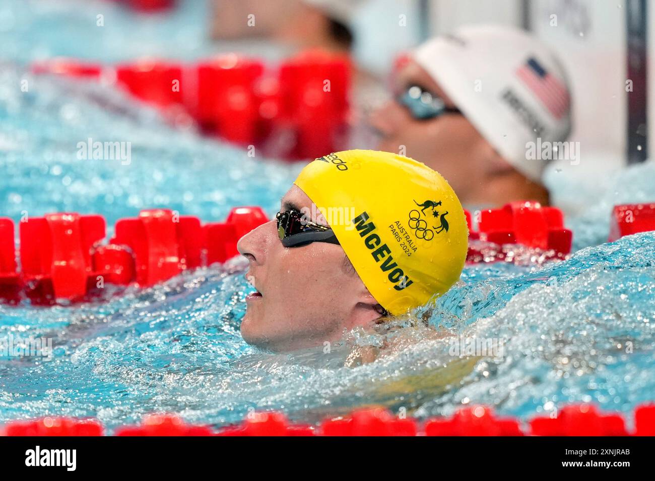 Cameron McEvoy, of Australia, competes in their heat of the men's 50 ...