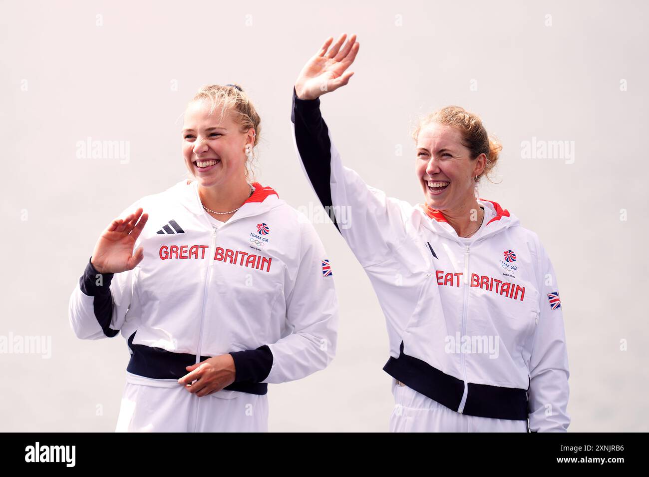 Great Britain's Mathilda Hodgkins-Byrne and Rebecca Wilde receive their ...