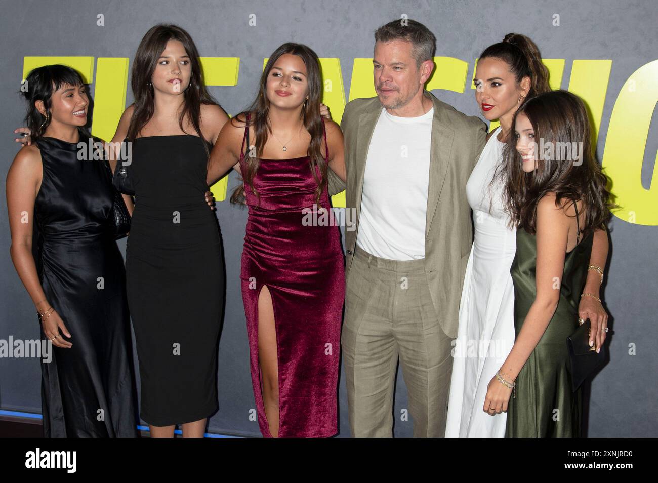 Matt Damon mit Ehefrau Luciana Barroso und den Töchtern Alexia Barroso ...