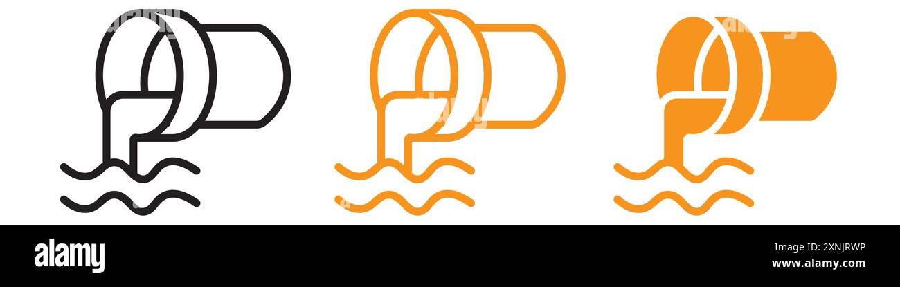 Water supply drain icon web design logo set collection in vector Stock ...